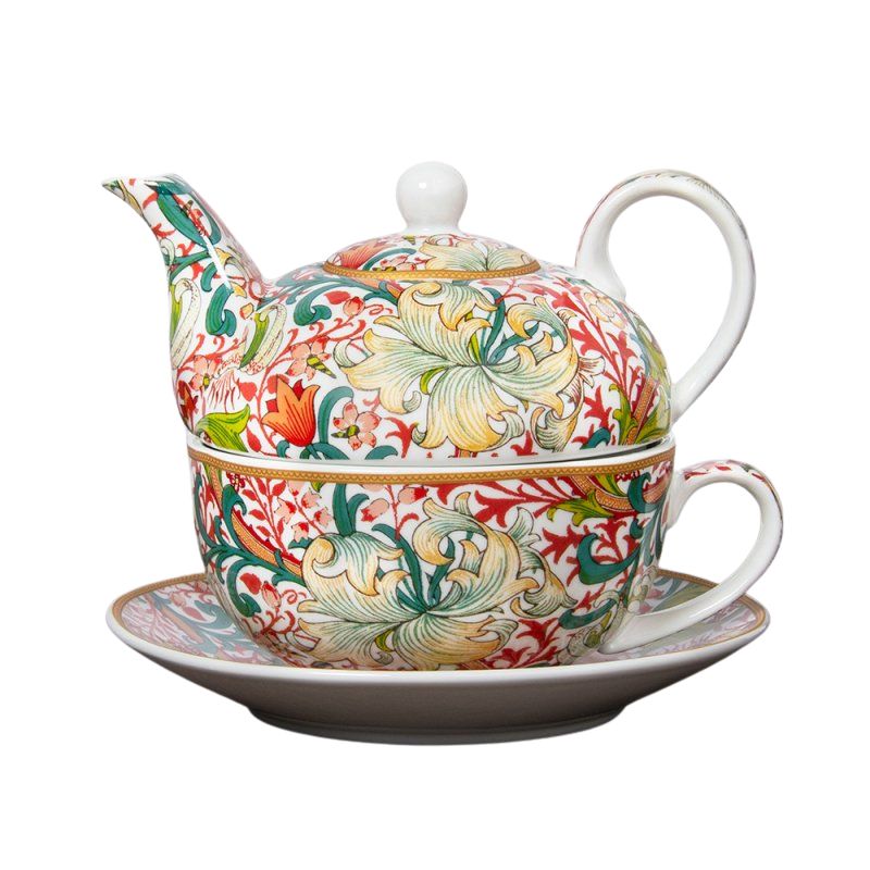 The Leonardo Collection Golden Lily Fine China 320ml Tea For One Set ...